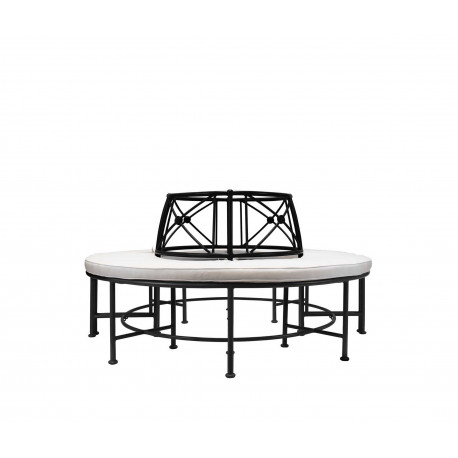 Black aluminum circular bench ≡ Tectona garden bench