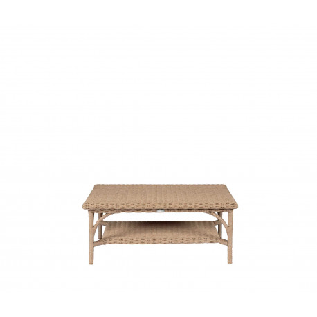 Woven resin low rectangular table