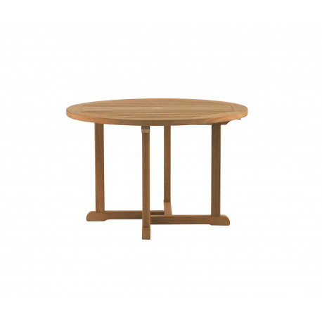 Table ronde en teck et chaise de jardin